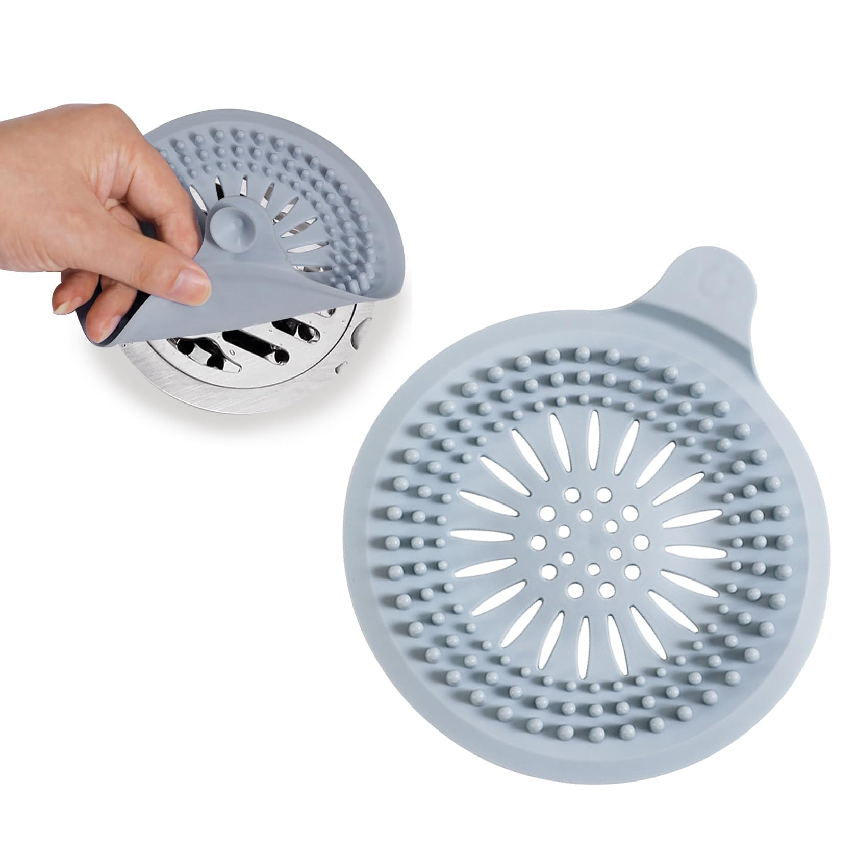 Drain Hair Catcher Shower Drain Cover Bathroom Tub- Silicone Shower Hair Drain Catcher for Bath Tub, Sink Stopper, Bathtub, Shower Hair Catcher Sink Cover to Help Prevent Clogging