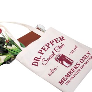 ZJXHPO Soda Social Club Tote Bag Soda Reusable Grocery Shopping Bag Soda Addict Gift Soda Lovers Gift (Member Only Tote)