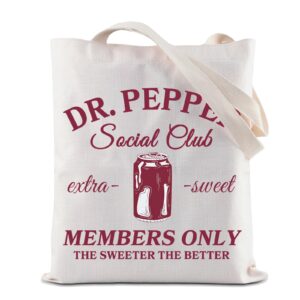 zjxhpo soda social club tote bag soda reusable grocery shopping bag soda addict gift soda lovers gift (member only tote)