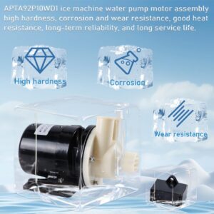 GOMADEIT APTA92P10WD1 Water Pump Motor Assembly fits for Hoshizaki PA0613 Ice Machine Water Pump 120V 53.4W 0.4 Amp replace KM500MAH KM630MAH KM900MAH