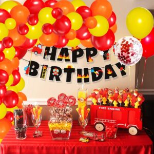 Red Yellow Orange Balloon Garland Arch Kit, 117PCS Red Orange Balloons Yellow Red Balloons Fall Party Decors for Boys Firefighter Fire Truck Birthday Baby Shower Wedding Party Decorations