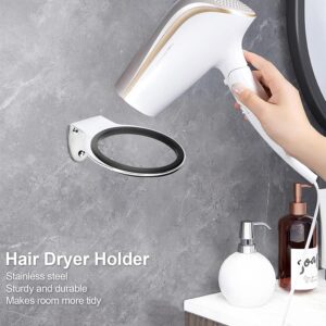 Hair Dryer Holder,Stainless Steel Blow Dryer Holder,Durable Hair Dryer Wall Mount,hairdryer Holder for Bathroom