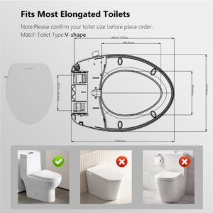 UYXMTPY Non-Electric Bidet Toilet Seat - Fits Existing Elongated Toilets, White, Dual Nozzle System, Slow-Close, Self-Cleaning Nozzles, Easy Installation