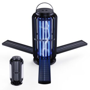 cxruy bug zapper, mosquito zapper outdoor indoor solar powered, battery powered cordless zapper with led light, cordless zapper for patio, camping, outdoor, indoor