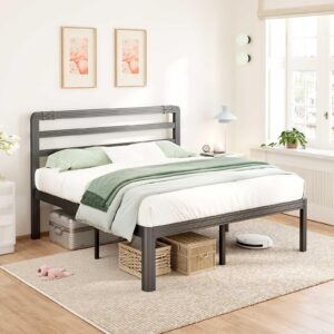 bosrii premium quality full size bed frame - reinforced thickened profile for unmatched strength and durability - sturdy construction for long-lasting support and comfort——14 inch high