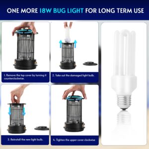 kuyvg Bug Zapper Indoor - Bug Zapper Mosquito Zapper 4200V Fly Zapper Outdoor Mosquito Killer Fly Traps Insect Killer for Home Patio Camping, Plug-in with 4.92 Ft Cord (Replacement Bulb Included)