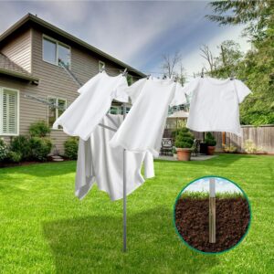 ISXACFF Rotary Outdoor Umbrella Drying Rack Umbrella Clothesline Rotary Dryers Clothes Line 4 Arms Height Adjustable Foldable Retracting 12 Lines with 165ft Clothesline