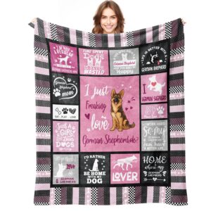 standhustle blanket for german shepherd lover gifts for german shepherd mom - 50" x 60" i just freaking love german shepherd - birthday present for dog mom lover girls