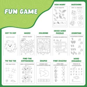 BenLouis 24 Mini Activity Books for Kids ages 4-8-12 Mini Fun Games Puzzle Books Bulk Include Mazes Word Search and More for Preschool Classroom Learning Travel Busy Party Favors Goodie Bags