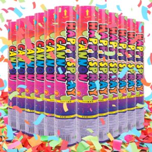 confetti cannon 12 pack confetti poppers biodegradable multicolor 12 inch party poppers for celebration biodegradable confetti shooter cannon bulk for birthday graduation wedding christmas newyear