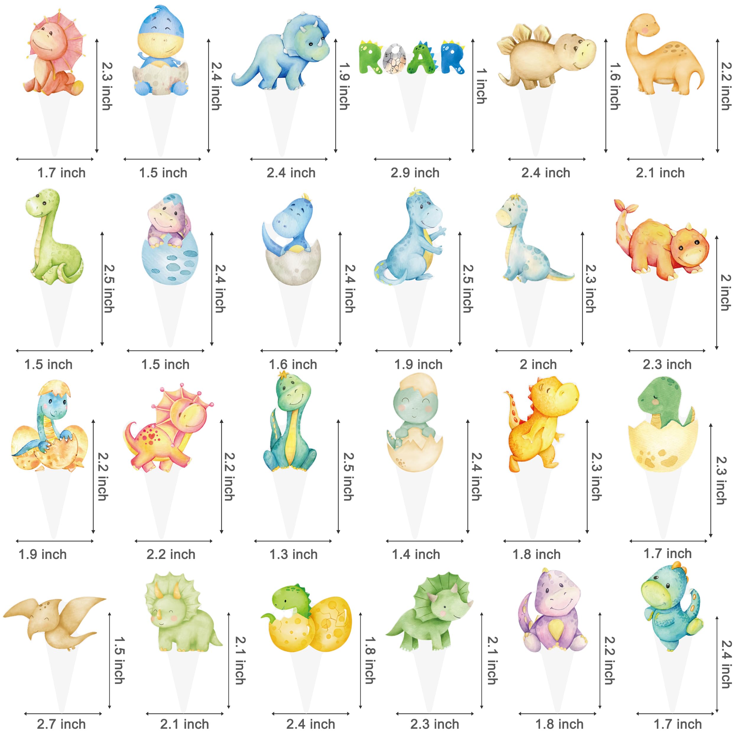 Dinosaur Baby Shower Decorations 48pcs Dinosaur Cupcake Toppers Baby Dinosaur Theme Cupcake Picks for Dino Birthday Party Decoration for Dinosaur Party Dino Roar Theme Baby Showet Supplies