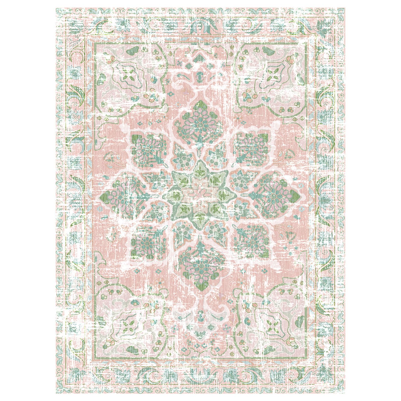 Vhong Boho Area Rugs Vintage Washable Neutral Modern Dusty Pink and Green 5x7 Non Slip Carpet for Nursery Living Room Dining Room Bedroom Farmhouse Girls'Room