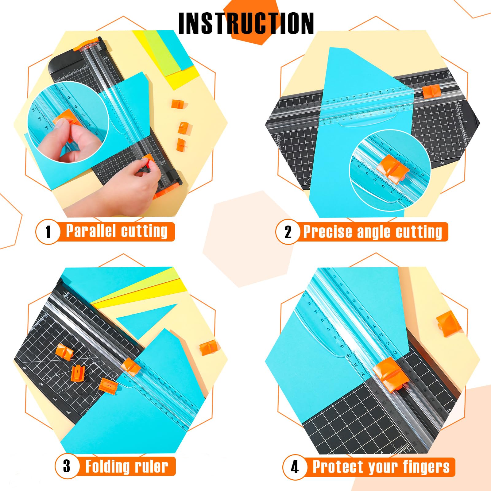 Leriton 10 Pcs A5 Paper Cutter Replacement Blades Paper Cutting Replacement Blades Paper Trimmer Blade Scrapbook Paper Trimmer Blades Refill for A5 Paper Trimmer (Orange)