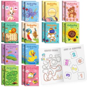 benlouis 24 mini activity books for kids ages 4-8-12 mini fun games puzzle books bulk include mazes word search and more for preschool classroom learning travel busy party favors goodie bags