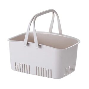 plastic storage basket with handle, portable storage tote holder shower caddy tote organizer for bathroom kitchen office dorm