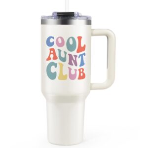 auntie gift ideas, aunt gifts from niece, nephew - cool aunt gift for aunt to be, auntie, new aunt, promoted to aunt gifts - birthday, mothers day, christmas gift for aunt - 40oz tumbler w lid straw