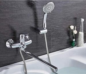 kitchen taps 1 set bathtub faucets chrome brass cold and hot water mixer chrome finished tap shower bathtub faucet single handle