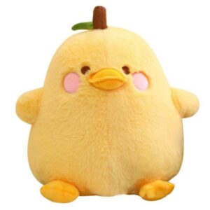 OUKEYI 8" /20cm Plush Yellow Duck Soft Stuffed Animal Toy,Cute Fruit Pear Duck Plush Pillow Duck Stuffed Animal Toy for Kids for Boys Girls Birthday Gift Party Sofa Decoration (yellow)