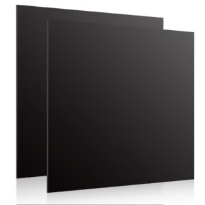 loyorty 2pcs 12 x 12 x 1/16(0.06") inch anodized aluminum sheet, 5052 black aluminum engraving blanks, 1.5mm thin metal plates for laser engraving, crafting, diy, house decoration