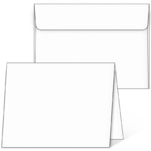 blank cards and envelopes 5x7, 25 pack white invitation cardstock with 25 pack envelopes, self-seal thank you blank greeting cards and envelopes, print custom, for all occasions diy