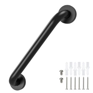 12 inch grab bars for bathtubs and showers black, safety shower grab bars for seniors elderly handicapped, handicap grab bars for shower with concealed screws, tesuchan