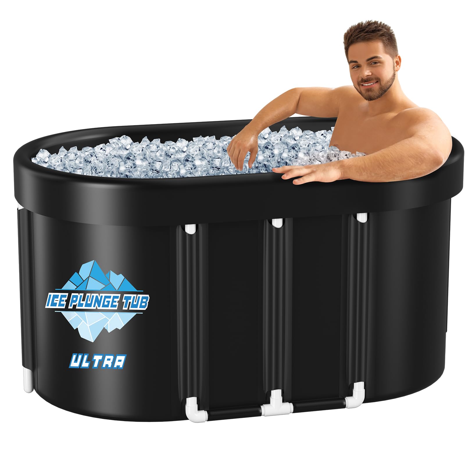 XXL Large Oval Ice Bath Tub for Athletes - 102 Gallons Cold Plunge Tub for Post-Exercise Recovery, Portable Bathtub Adult, Suitable for Family Gardens, Gyms, Arena, and Cold Water Therapy Training