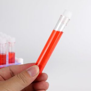 50 Transparent Plastic Test Tubes with Brackets, 16x100mm (10ml) Capped Test Tubes