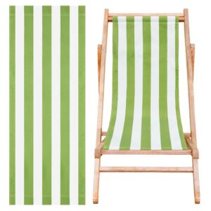 ahandmaker beach sling chair replacement canvas, olive drab and white stripes lounge chair replacement canvas casual simple sling chair replacement fabric for beach chair sling chair (44.88x17.13inch)