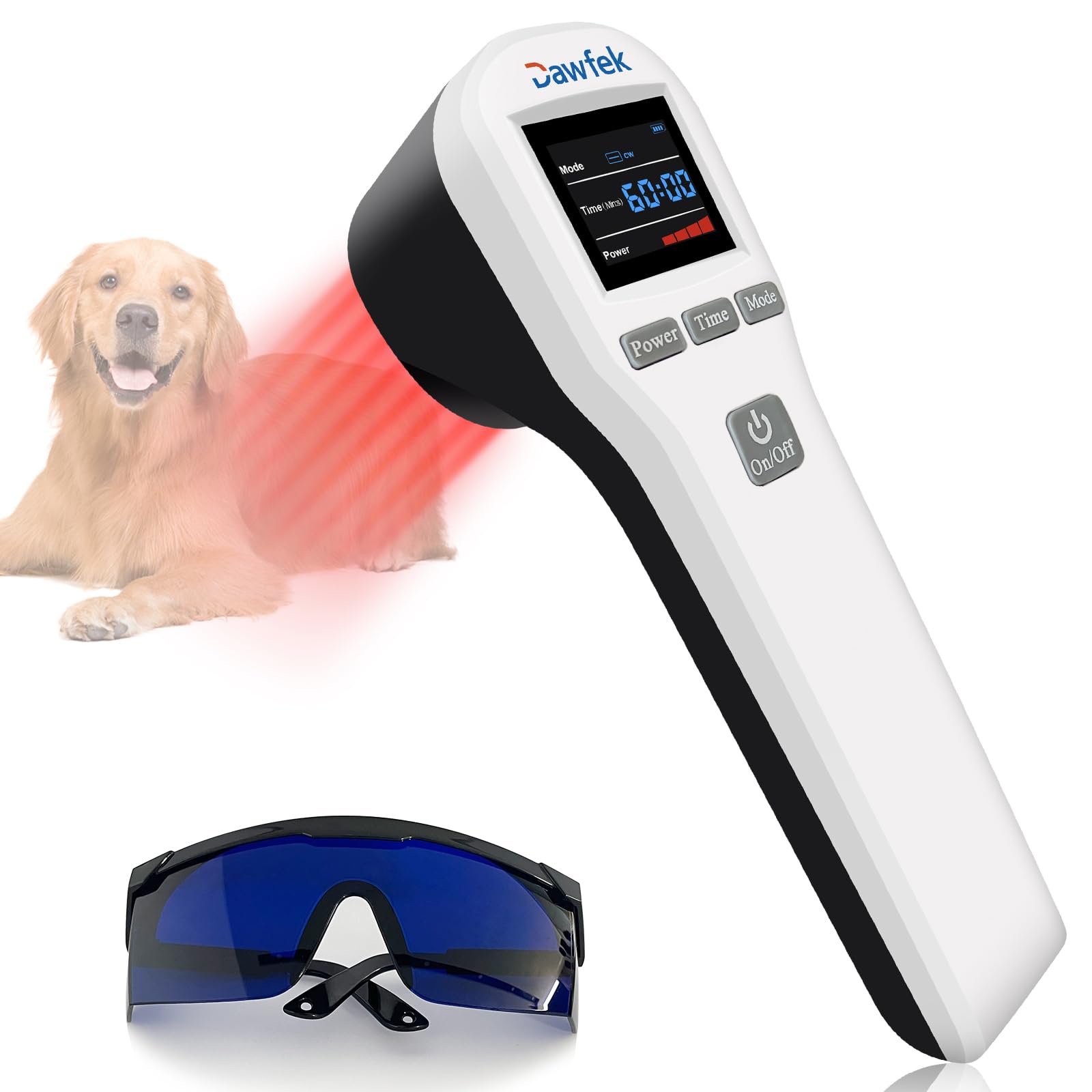 Dawfek Cold Laser Therapy Device for Dogs, 4x808nm+16x650nm, Red Light Therapy for Pain Relief & Аrthritis, Cold Laser Therapy Device Pets, Home Laser Therapy Machine for Dogs, Cats, Horses, Animals