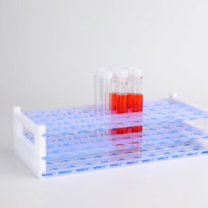 50 Transparent Plastic Test Tubes with Brackets, 16x100mm (10ml) Capped Test Tubes