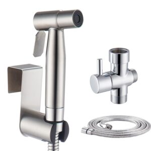 handheld bidet sprayer for toilet, stainless steel bidet sprayer set for bathroom, handheld bidet attachment muslim shower toilet bidet cloth diaper sprayer set