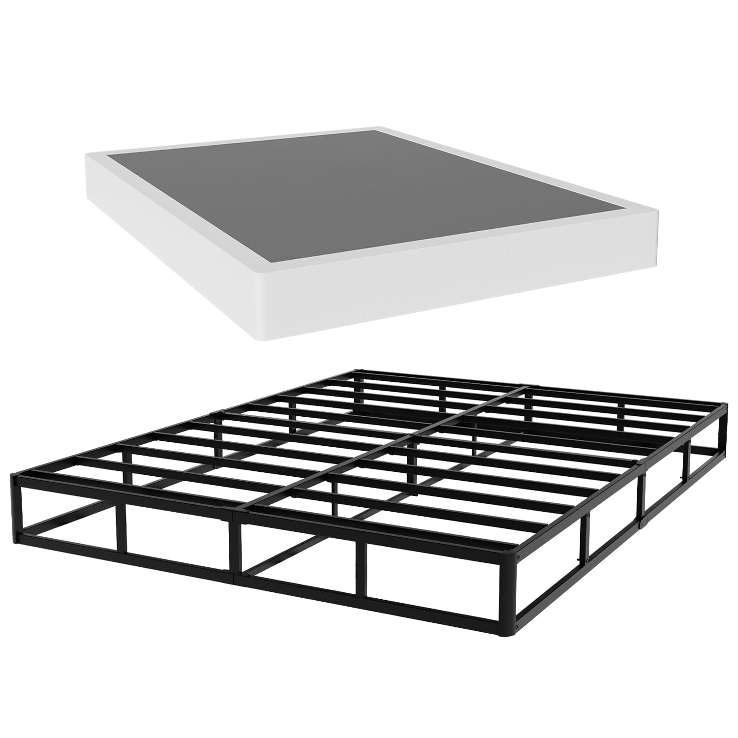 YORMDMO 7 Inch Queen Box Spring, High Profile Queen Size Box Spring Only, Sturdy Metal Frame Mattress Foundtion, Easy Assembly, Noise-Free