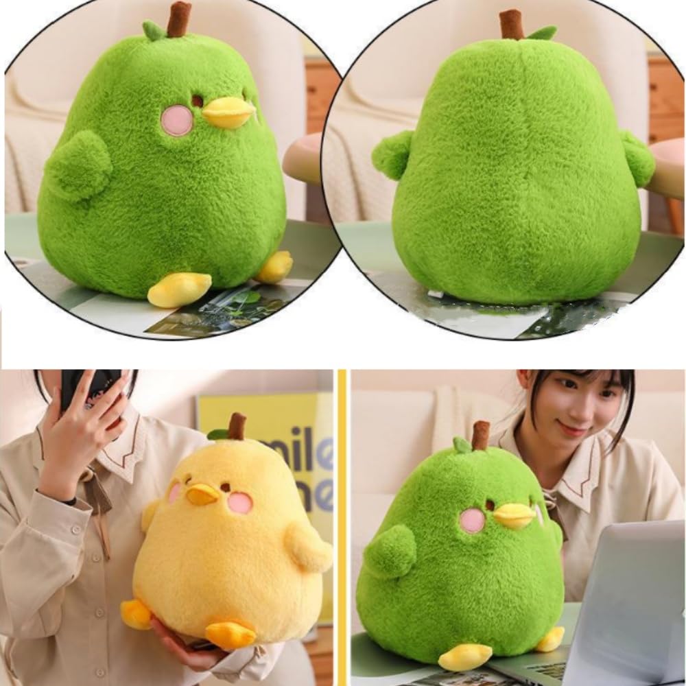 OUKEYI 8" /20cm Plush Yellow Duck Soft Stuffed Animal Toy,Cute Fruit Pear Duck Plush Pillow Duck Stuffed Animal Toy for Kids for Boys Girls Birthday Gift Party Sofa Decoration (yellow)