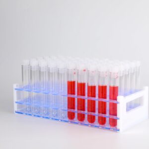 50 Transparent Plastic Test Tubes with Brackets, 16x100mm (10ml) Capped Test Tubes