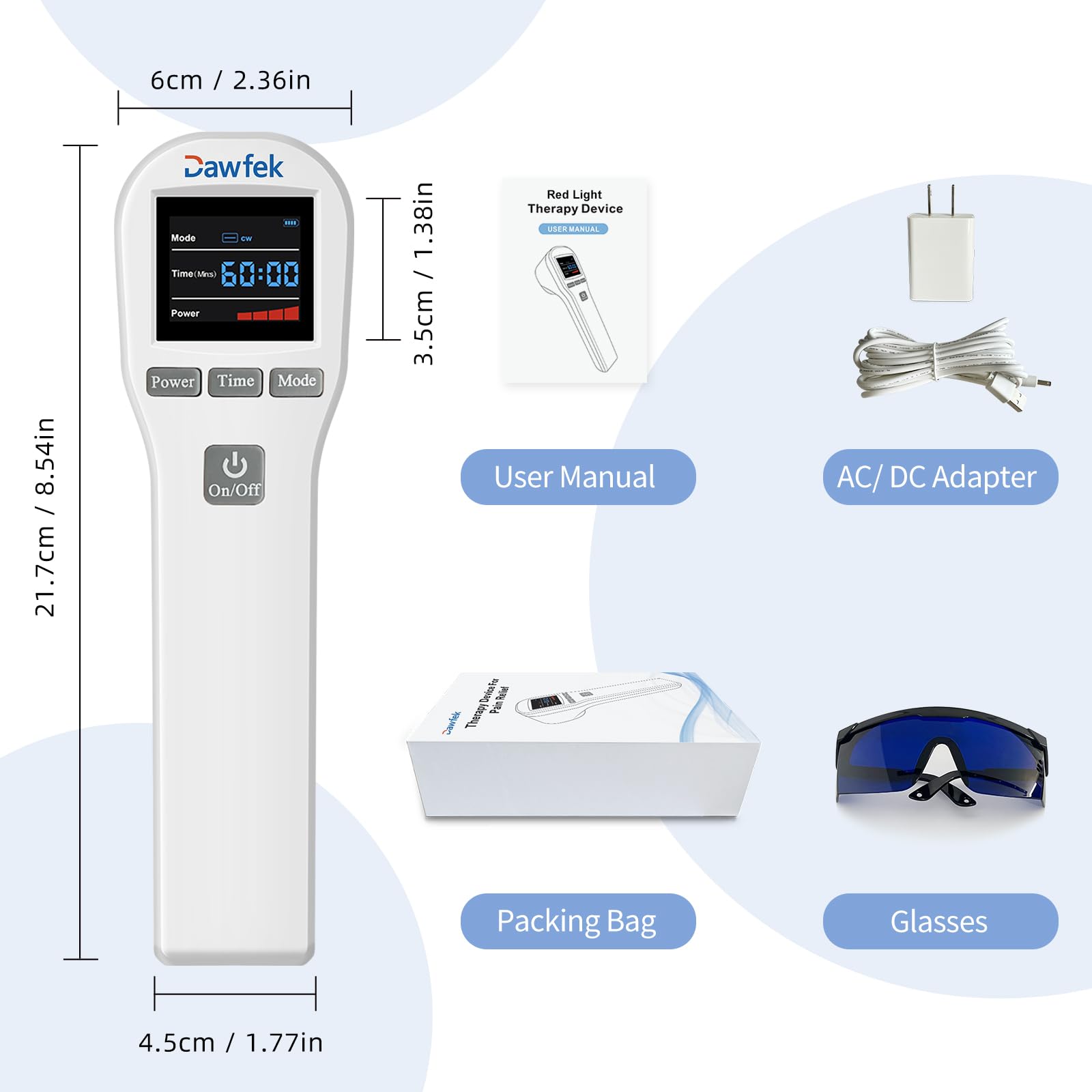 Dawfek Cold Laser Therapy Device for Dogs, 4x808nm+16x650nm, Red Light Therapy for Pain Relief & Аrthritis, Cold Laser Therapy Device Pets, Home Laser Therapy Machine for Dogs, Cats, Horses, Animals