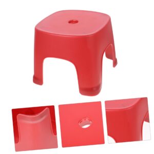 Low Stool Potty Plastic Foot Rest Stool Foot Step Stool Office Foot Stool Bathroom Stool Toilet Step Stool Bathroom Foot Stool Step Foot Stool Non-Slip Bench PVC Red Child