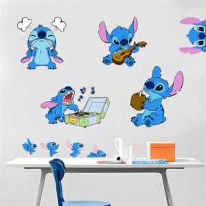 CRYTORON Lilo and Stitch Wall Stickers Disney Cartoon Wall Decals DIY Peel and Stick Vinyl Wall Decor for Kid Girls Boys Bedroom Living Room House Fun (Size: 16×24 inch)