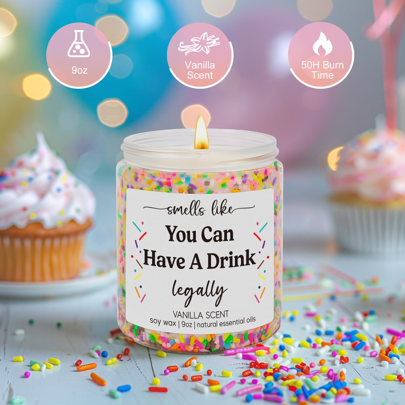 LEADO 21st Birthday Candles - 21st Birthday Gifts for Her, Him - Cool 21st Birthday Gifts for Daughter, Son, Friend - Happy 21st Birthday Presents, Funny Gift for 21 Year Old Male, Female, Boy