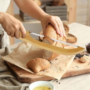 Zyuoel Wooden Bread Knife for Homemade Bread, 15.7" Bread Bowl Knife Right Handed Sourdough Bread Knife, Bread Bow Knife Bread Saw Kitchen Gift