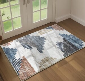 area rug,abstract color blocks entryway rug,rugs for entryway with low-pile design,indoor door mat with anti-skidding backing,simple daily care rugs for entryway,soft feet feeling entry rug,2x3 rug