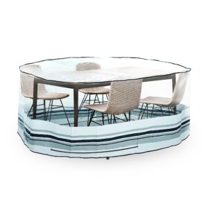 pacoset patio furniture covers for dining table|extra large plastic material outdoor furniture cover|windproof| waterproof and tear-resistant|62.9”×90.5”×34.5”inch