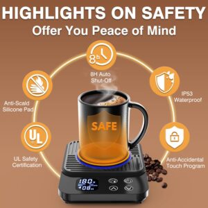 HOSCARER Mug Warmer Gifts for Men - 36W Faster Heating Coffee Cup Warmer for Desk Tea Lovers Gift Ideas Coffee Accessories Candle Warmers Plate w/Auto On/Off Mugs Heater Electric Smart Gadgets(Black)