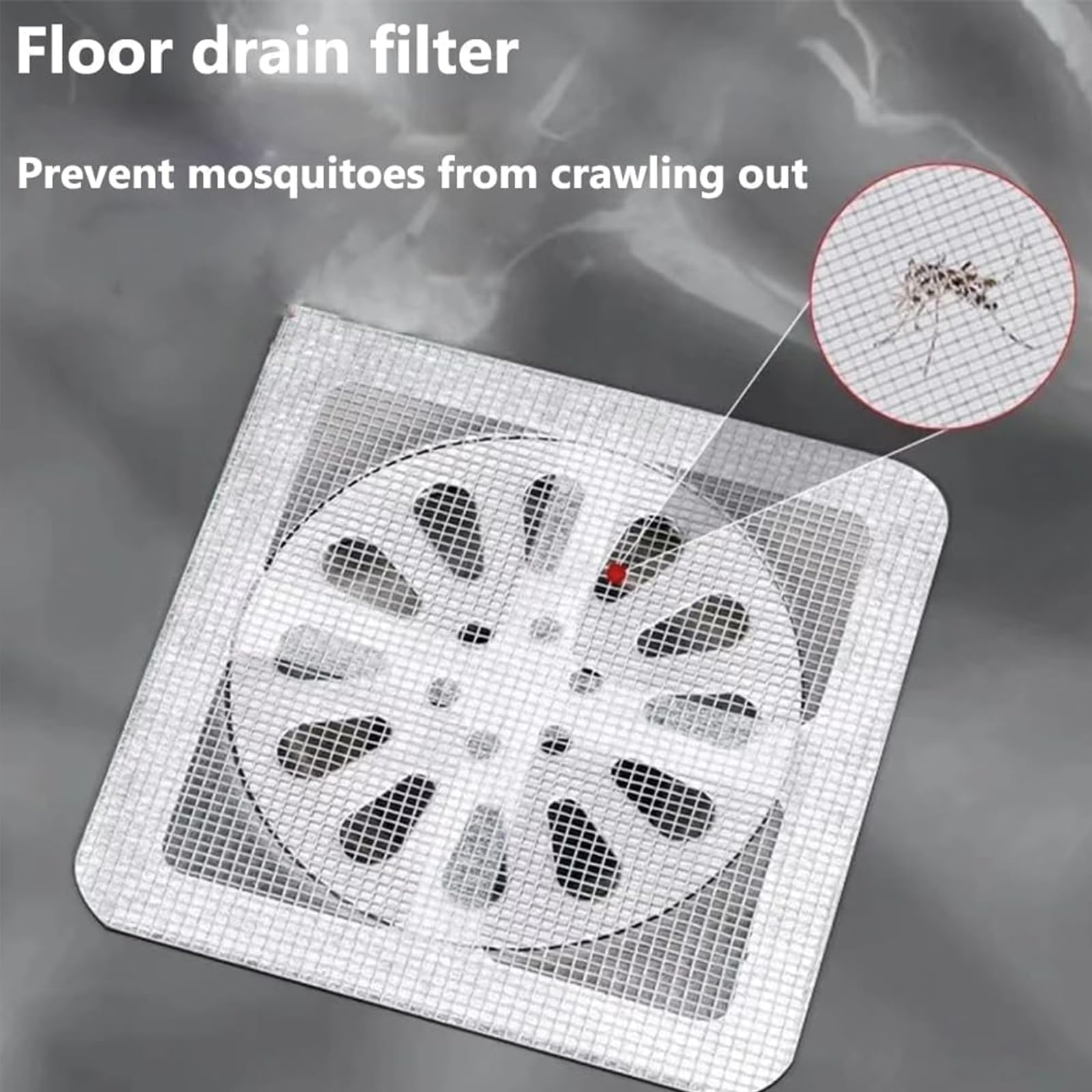 Generic 50 pcs Disposable Shower Drain Hair Catcher, Square Floor Drain Sticker, Bathroom Hair Filter Hair Blocking Net, for Shower Bathroom, Laundry, Bathtub, Kitchen, Sink (50 pcs)