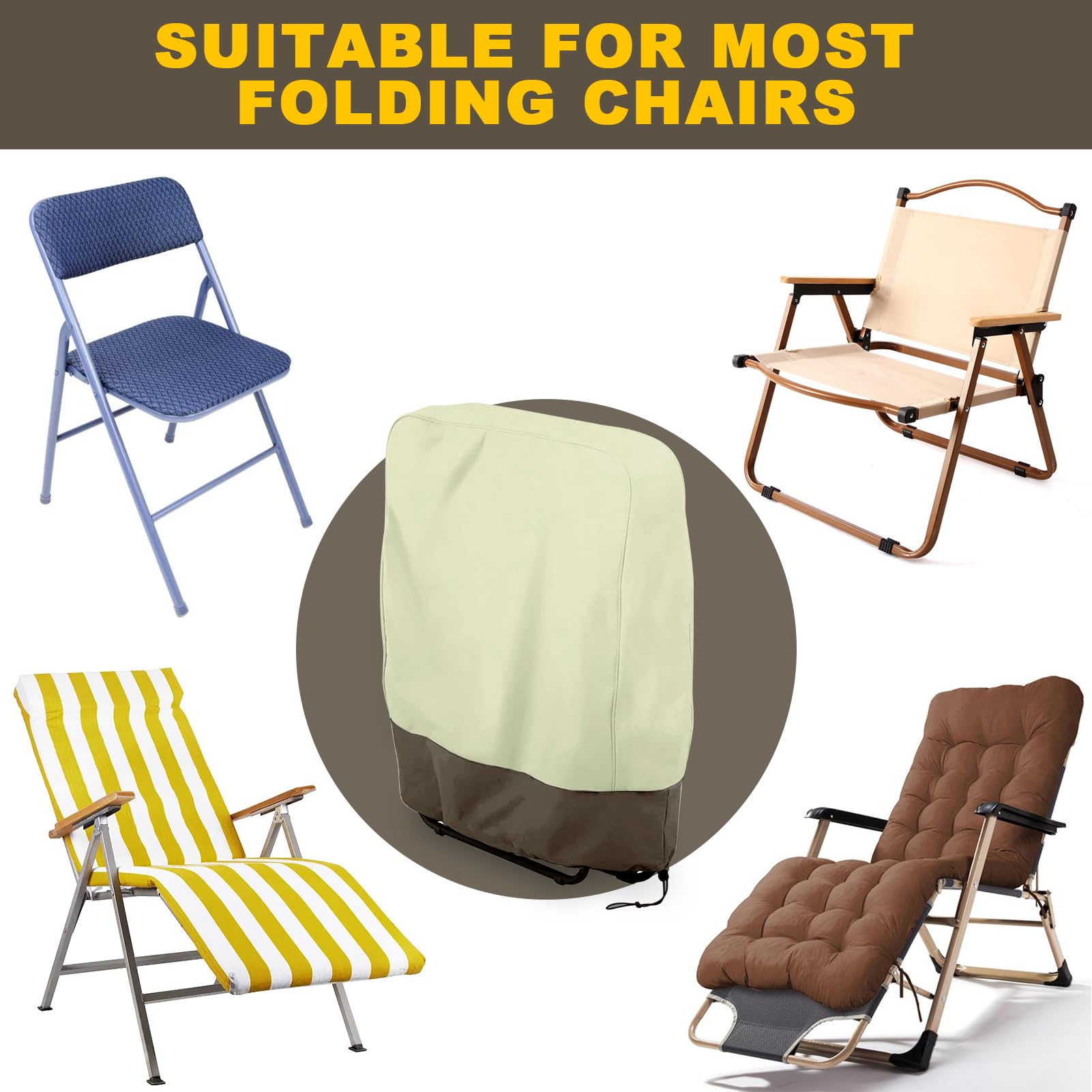 Outdoor Folding Chair Covers, 420D Oxford Cloth Zero Gravity Chair Covers Waterproof and UV Resistant(32.3'' x 36.7'x 8.3