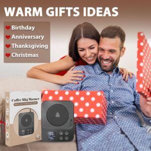 HOSCARER Mug Warmer Gifts for Men - 36W Faster Heating Coffee Cup Warmer for Desk Tea Lovers Gift Ideas Coffee Accessories Candle Warmers Plate w/Auto On/Off Mugs Heater Electric Smart Gadgets(Black)