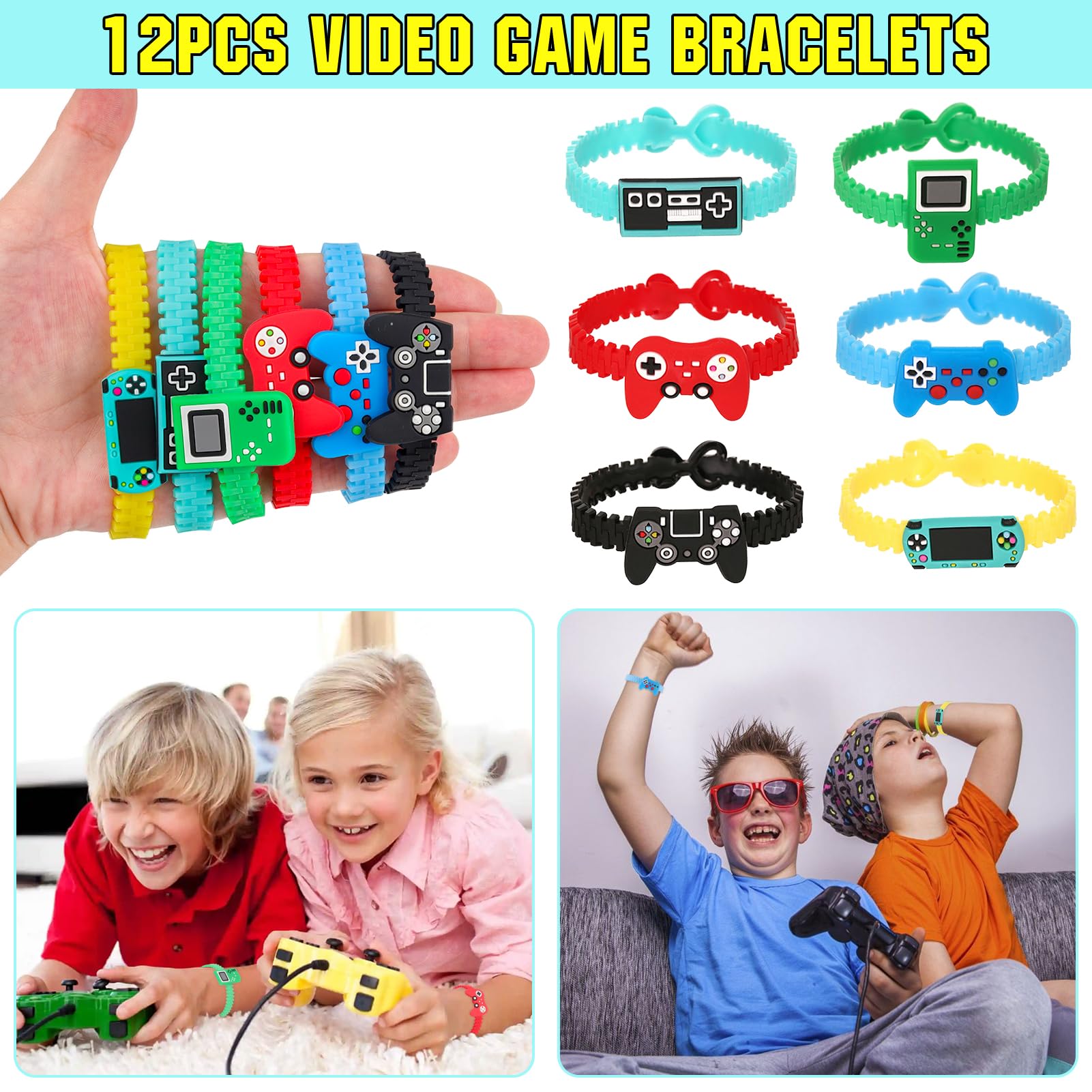 ANPHILE Video Game Party Favors for Kids, Video Game Birthday Party Supplies Gifts Pinata for Birthday Kids Age 3-5, 6-8, Video Game Party Favors Bags Treat Bags for Graduation, Birthday