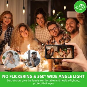 weddeg E12 LED Candelabra Bulbs 40 Watt Equivalent, Dimmable 2700K Warm White LED Candle Light Bulbs, 460LM 4W Flame Tip CA10 Chandelier Light Bulbs, 90+CRI, 12-Pack