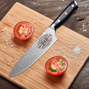 Mkeevee Fathers Day Dad Gift from Daughter Son Kids Dad Birthday Gift 8 inch Kitchen Knife Gift Set for Dad Professional Chef's Knife (Best Dad)