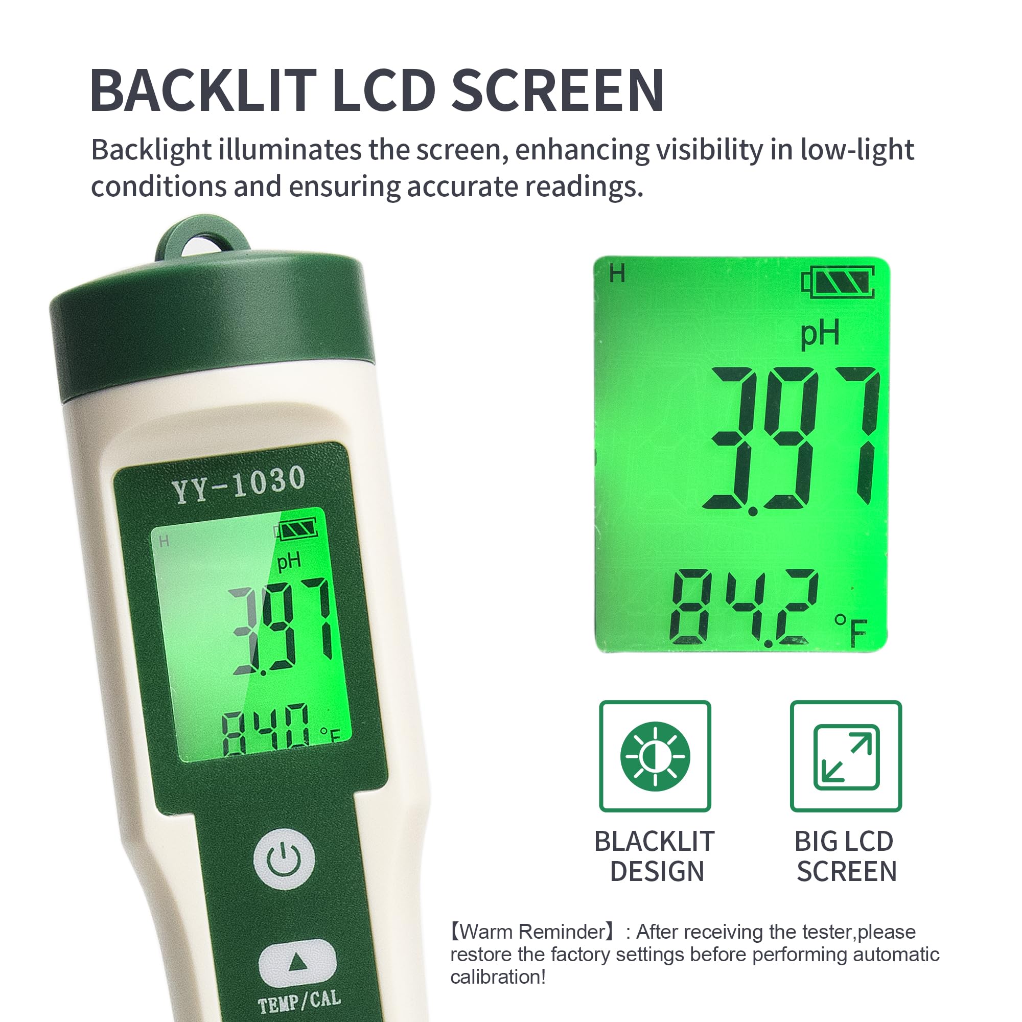 RAINLEOTI Digital pH Meter for Food,Food PH Tester 2 Probe 0.01 Resolution High Accuracy Digital PH Meter with Backlit LCD Display & ATC for Meter,Sourdough,Fruit,Cheese,Bread,Soft Soil Water&Solution