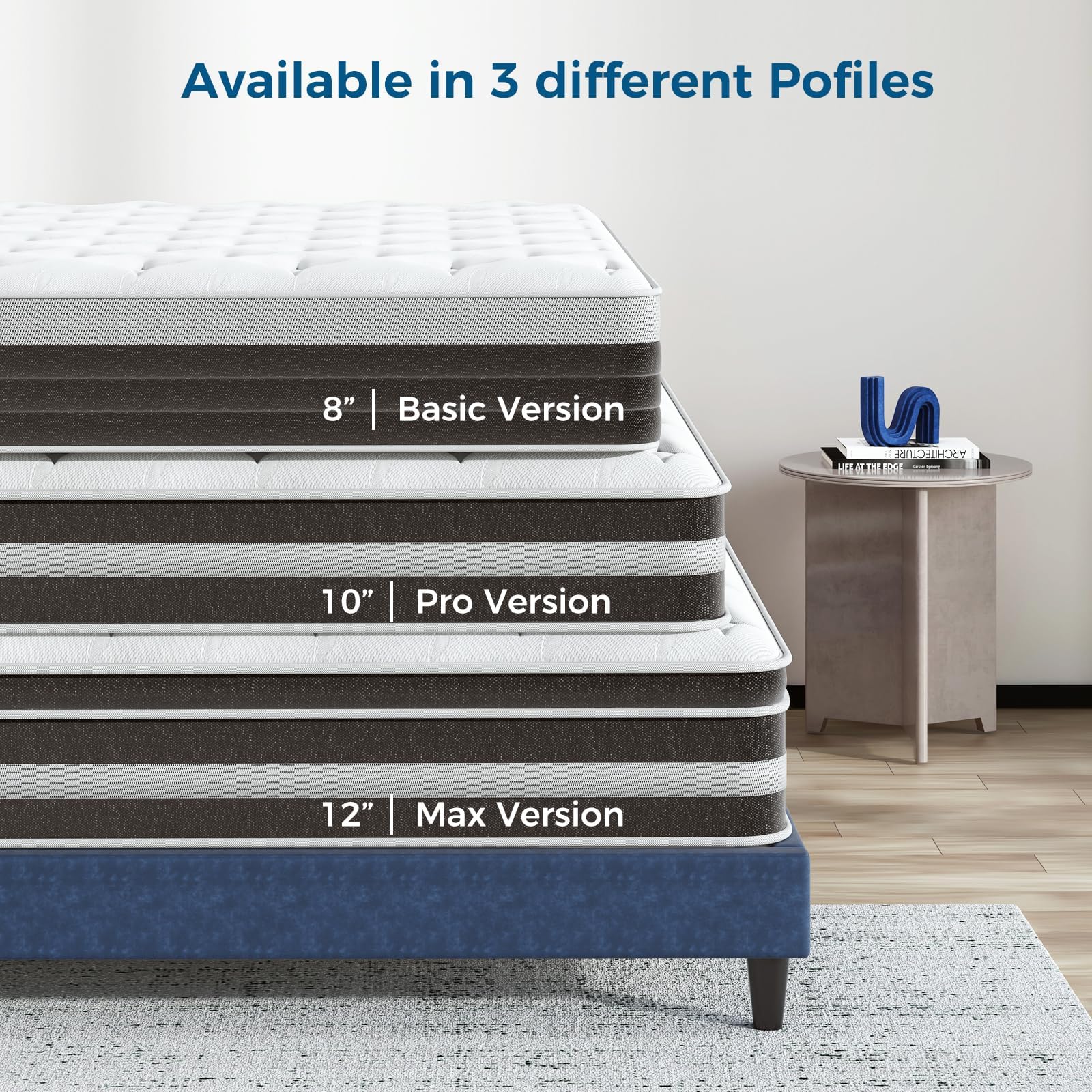 Eseren Full Size Mattress, 12 inch Gel Memory Foam Hybrid Mattress, Individual Pocket Spring Full Bed Mattress, Breathable - Medium Firm - Motion Isolation Double Mattress, 75 x 54 x 12 Inch